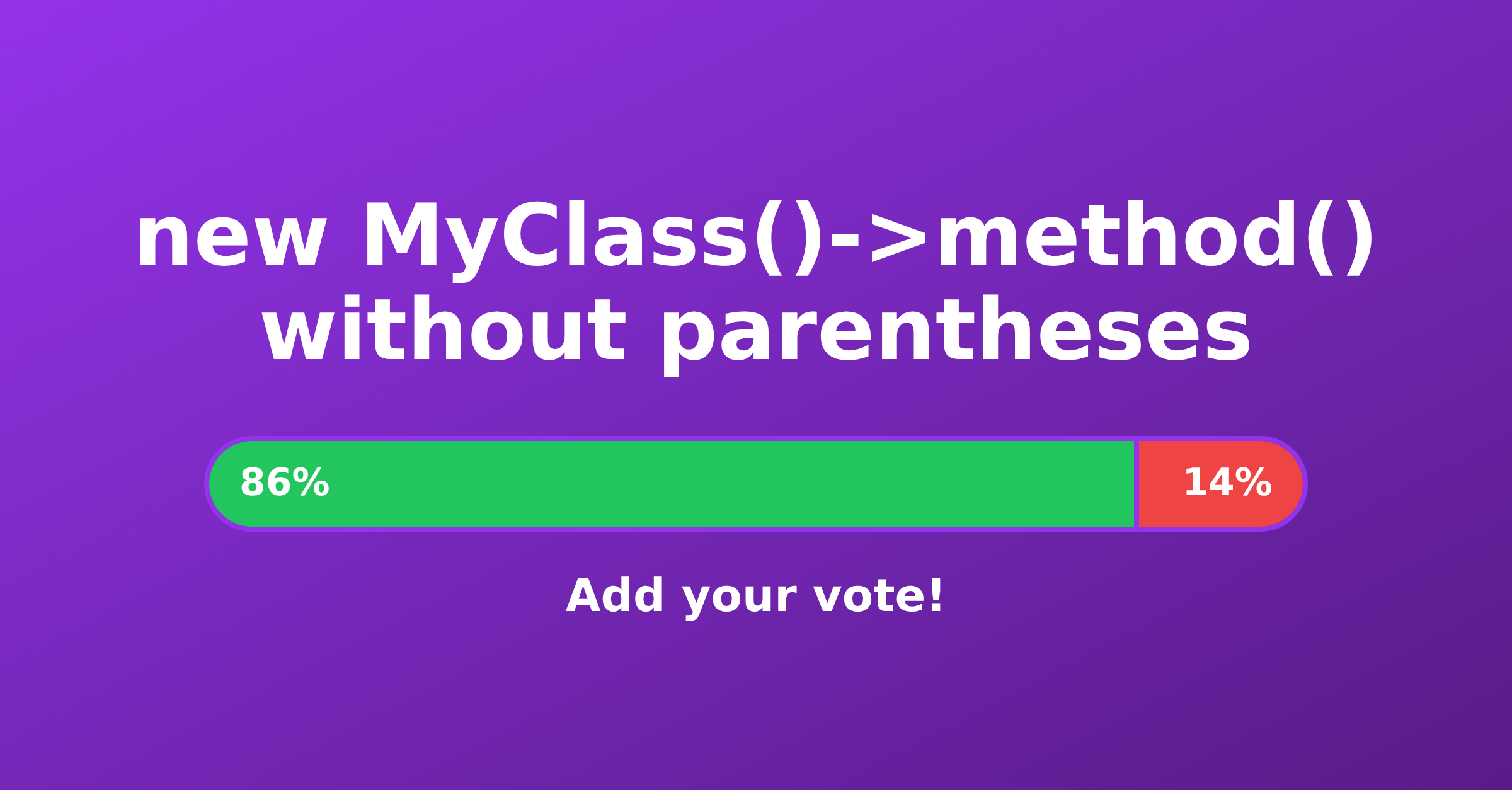 new MyClass()->method() without parentheses - RFC Vote